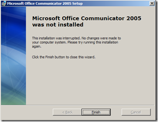 Random Feed: Microsoft Office Communicator 2005 Installer Issue
